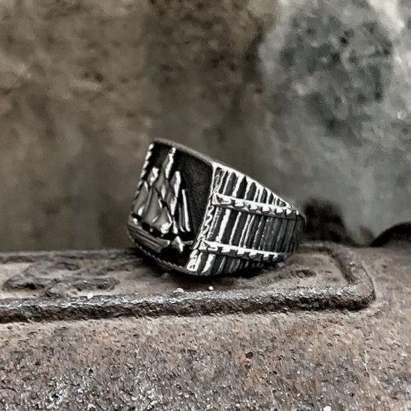 Accessories | Stainless Steel Viking Pirate Ship Ring | Poshmark